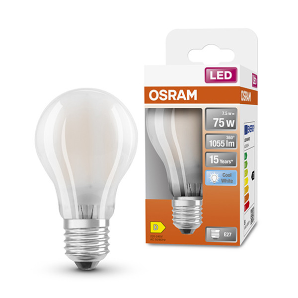 Osram LED lamp E27 | Peer A60 | Mat | 4000K | 7.5W (75W) Osram 123led.nl